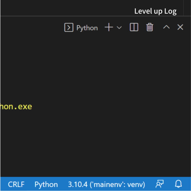 【Python】VisualStudioCode【バージョンは右下】 | Level up Log