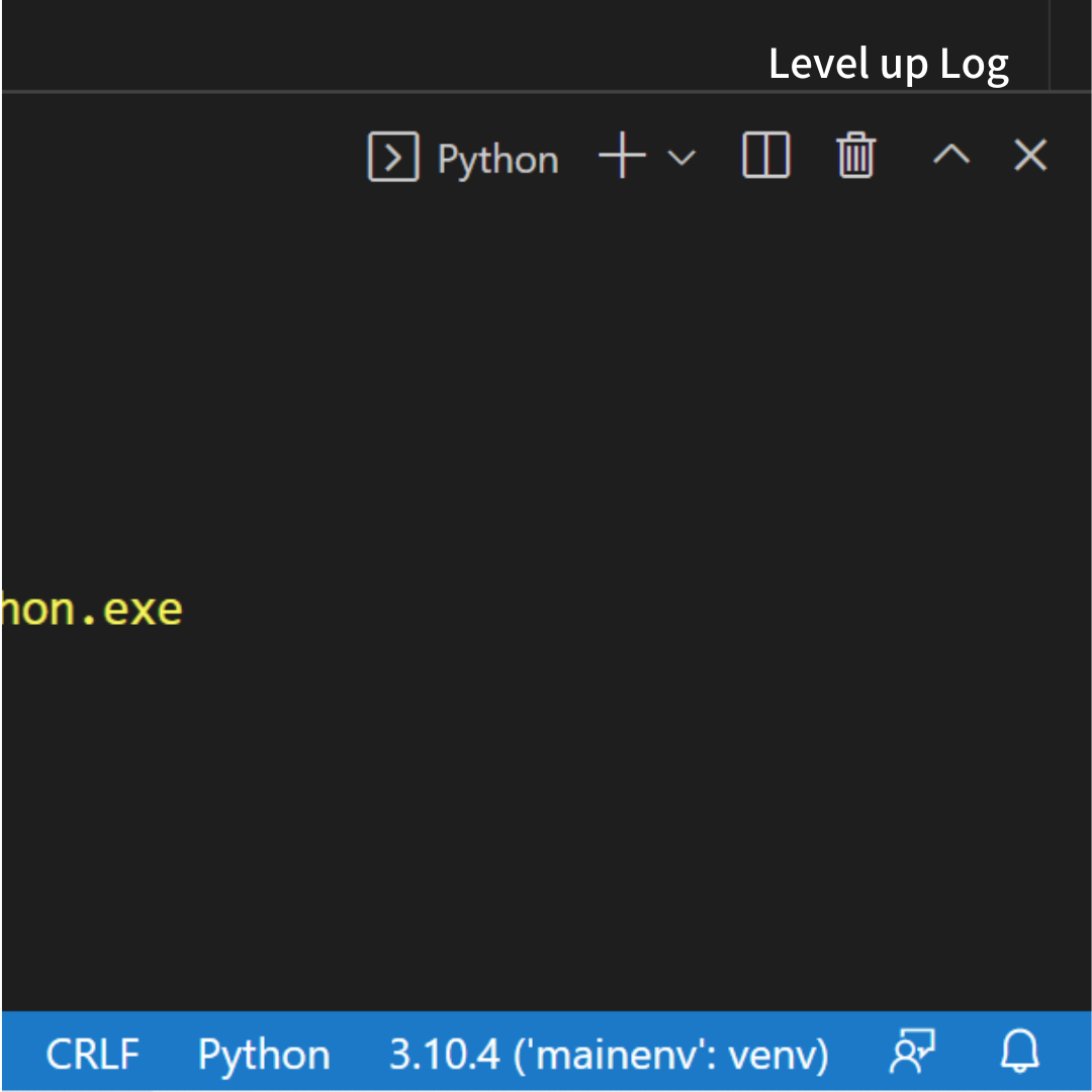 【Python】VisualStudioCode【バージョンは右下】 | Level up Log